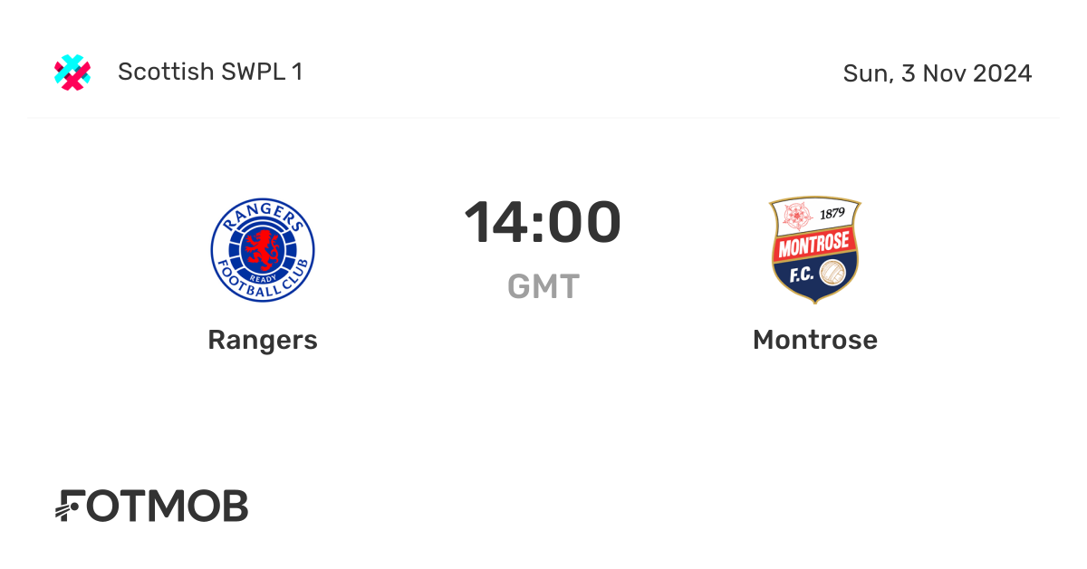Rangers vs Montrose - live score, predicted lineups and H2H stats
