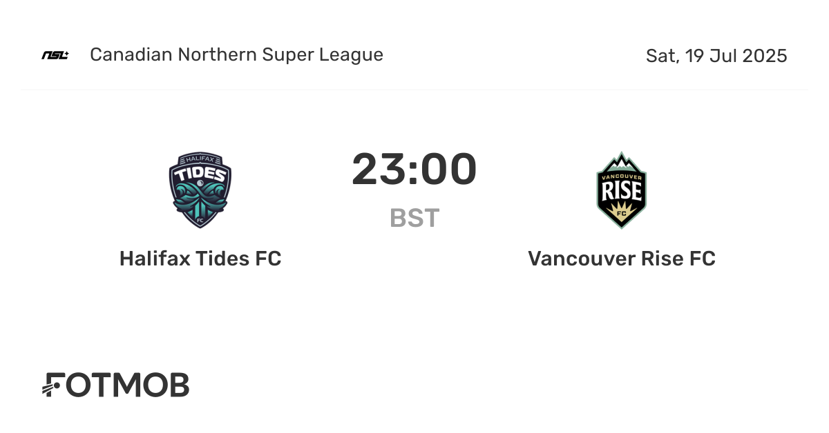 Halifax Tides vs Vancouver Rise - live score, predicted lineups and H2H ...