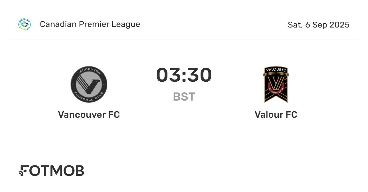 Vancouver FC vs Valour FC - live score, predicted lineups and H2H stats