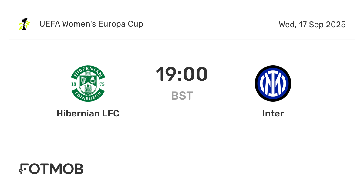 Hibernian LFC vs Inter - live score, predicted lineups and H2H stats