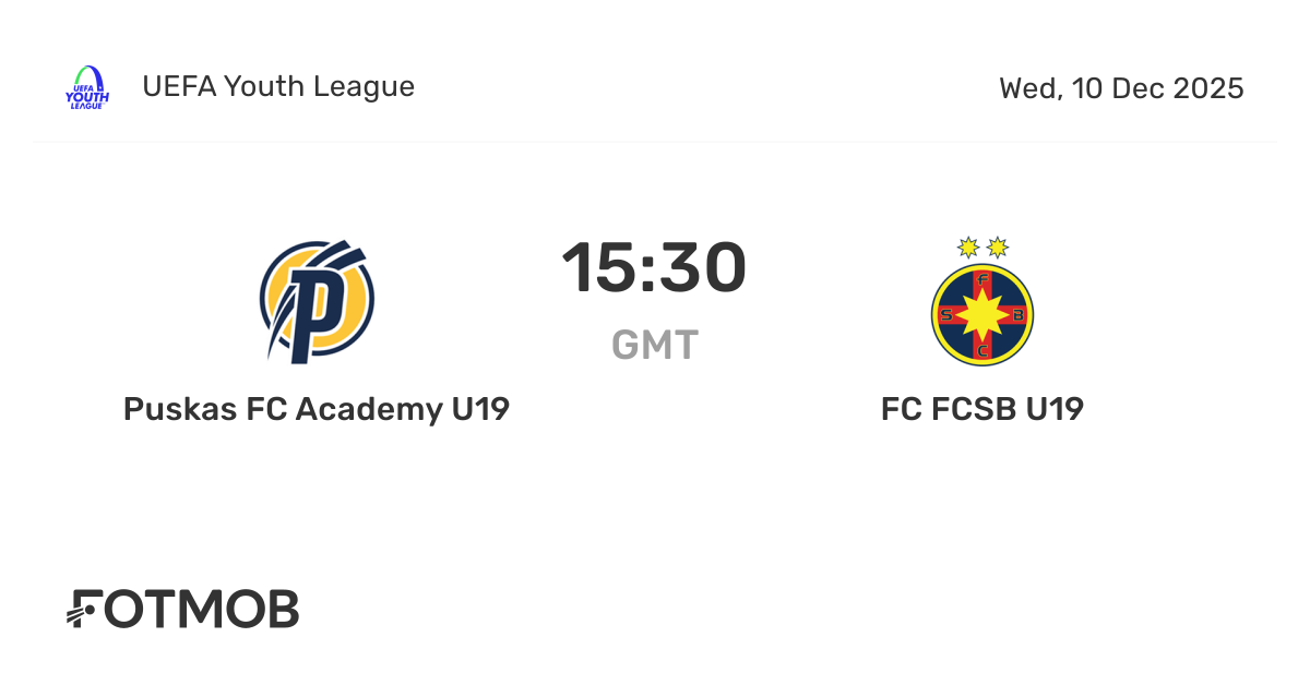 Puskas FC Academy U19 vs FC FCSB U19 - live score, predicted lineups ...