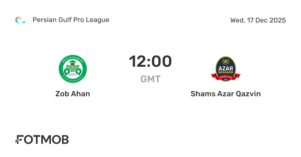 Zob Ahan vs Shams Azar Qazvin - live score, predicted lineups and H2H stats
