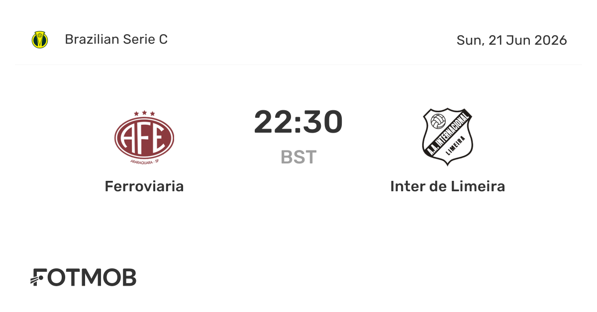 Ferroviaria vs Inter de Limeira - marcador en vivo, alineaciones ...