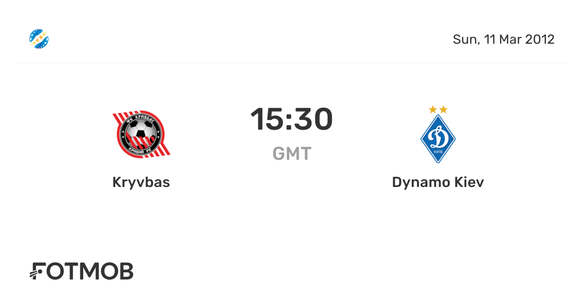 Kryvbas vs Dynamo Kiev - live score, predicted lineups and H2H stats.