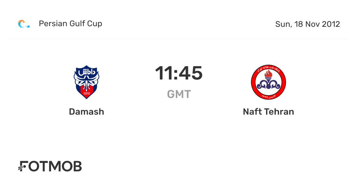 Damash vs Naft Tehran - live score, predicted lineups and H2H stats.