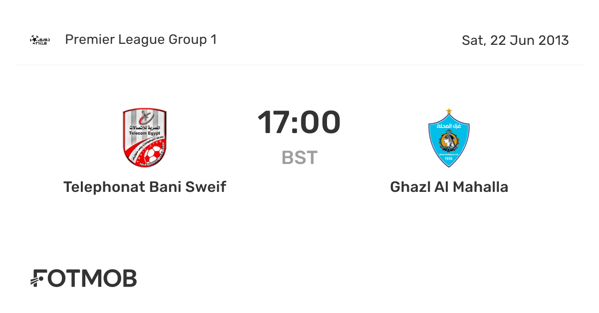 Telephonat Bani Sweif vs Ghazl Al Mahalla - live score, predicted ...