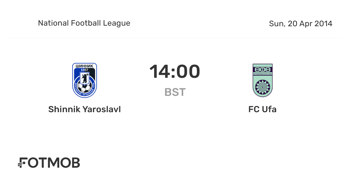 Shinnik Yaroslavl vs FC Ufa - live score, predicted lineups and H2H stats.