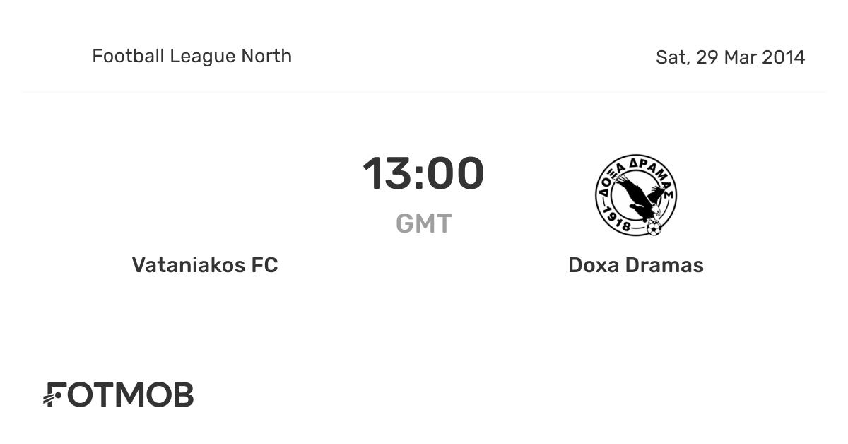 Vataniakos FC vs Doxa Dramas - live score, predicted lineups and H2H stats