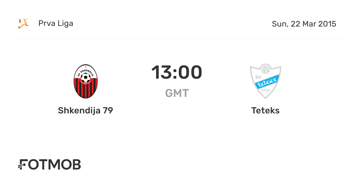 Shkendija 79 vs Teteks - live score, predicted lineups and H2H stats