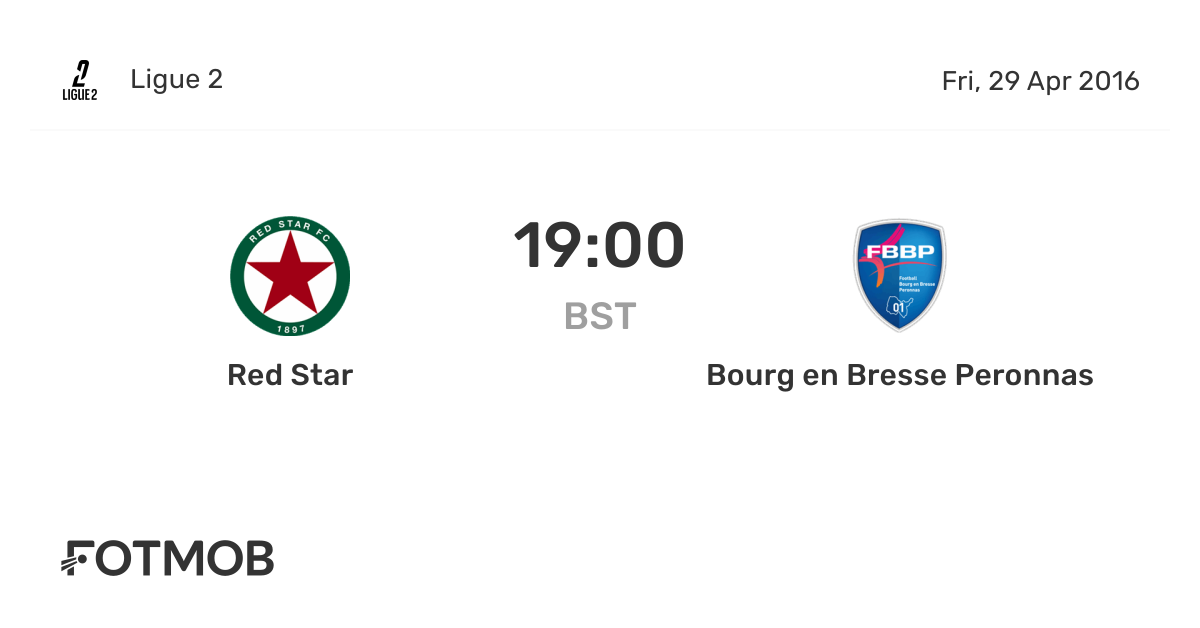 Red Star vs Bourg en Bresse Peronnas - live score, predicted lineups ...