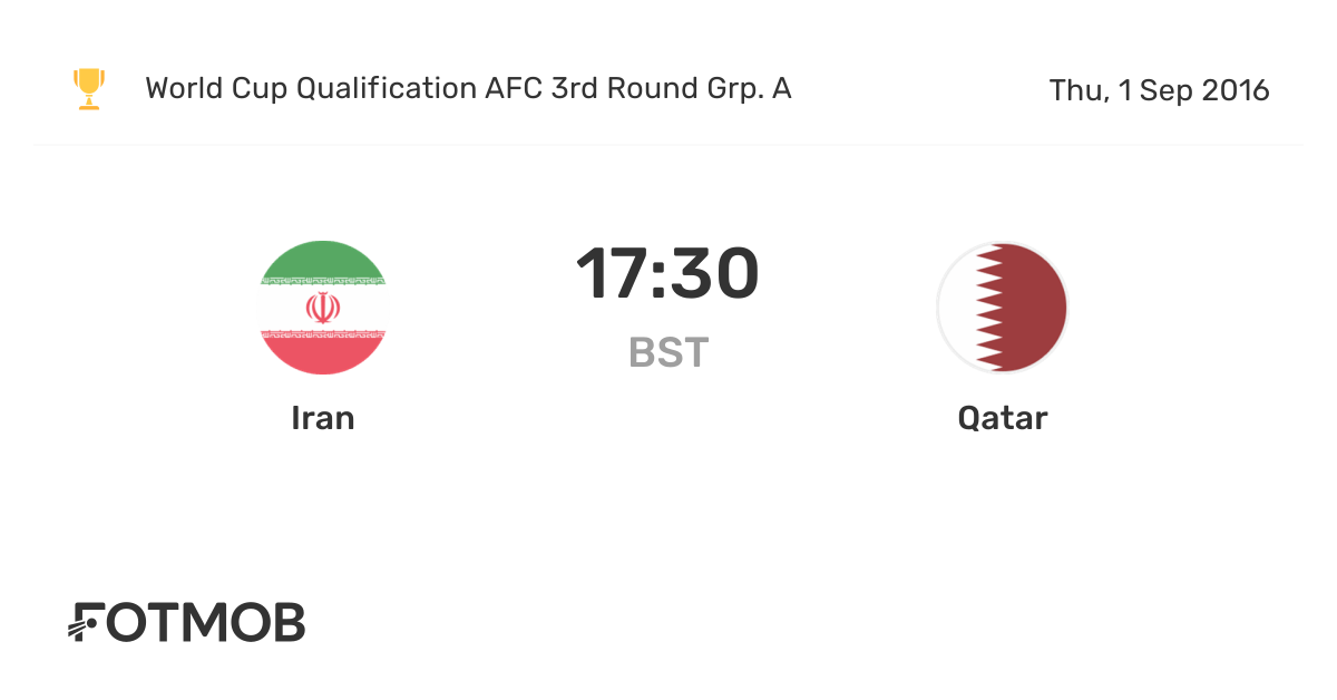 Iran vs Qatar - live score, predicted lineups and H2H stats.