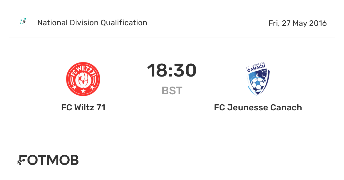 FC Wiltz 71 vs FC Jeunesse Canach - live score, predicted lineups and H2H stats