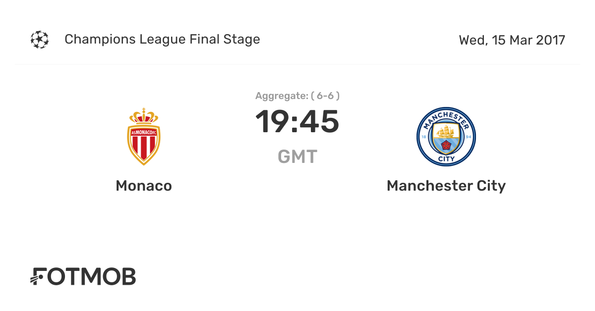 Monaco vs Manchester City - live score, predicted lineups and H2H stats