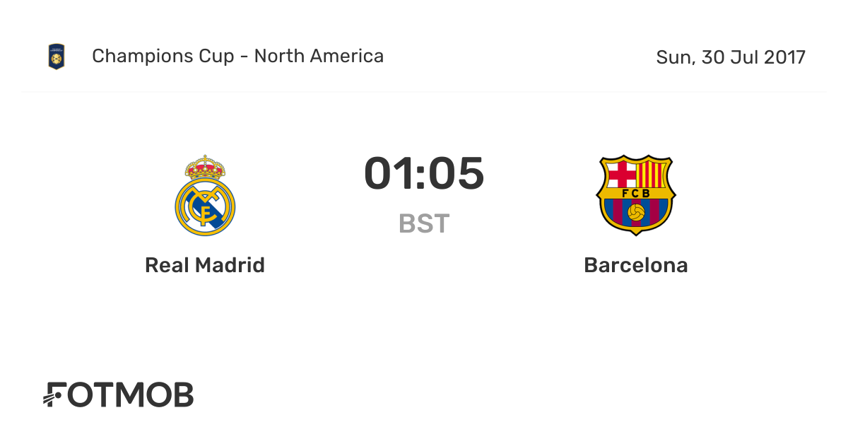 Real Madrid vs Barcelona - live score, predicted lineups and H2H stats.