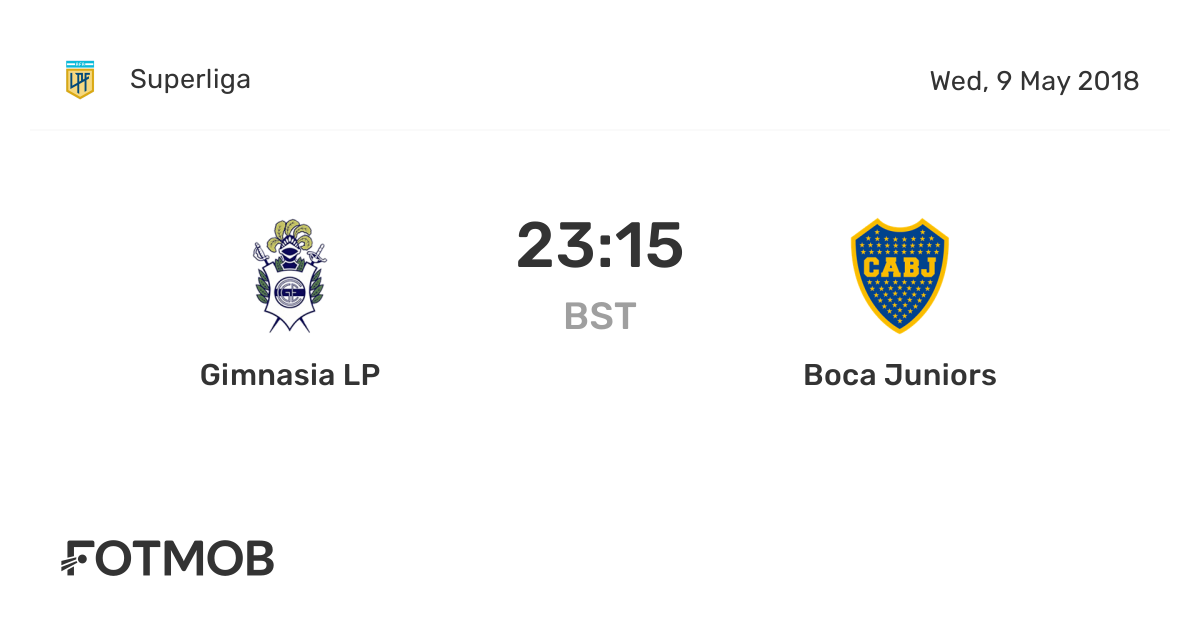 Gimnasia LP vs Boca Juniors, Superliga on Wed, May 9, 2018, 22:15 UTC