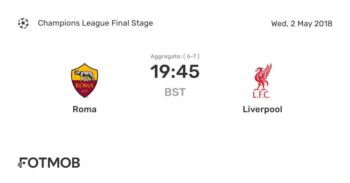 Roma vs Liverpool - live score, predicted lineups and H2H stats.