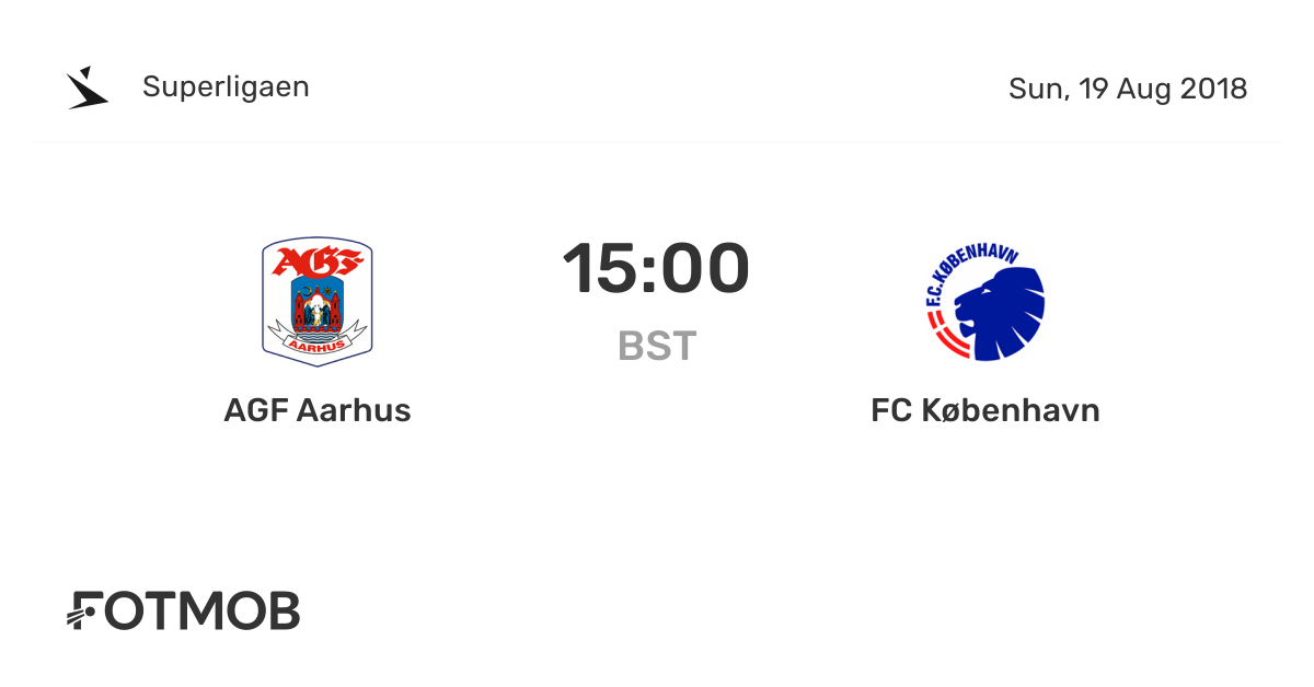 AGF Aarhus vs FC København - live score, predicted lineups and H2H stats.