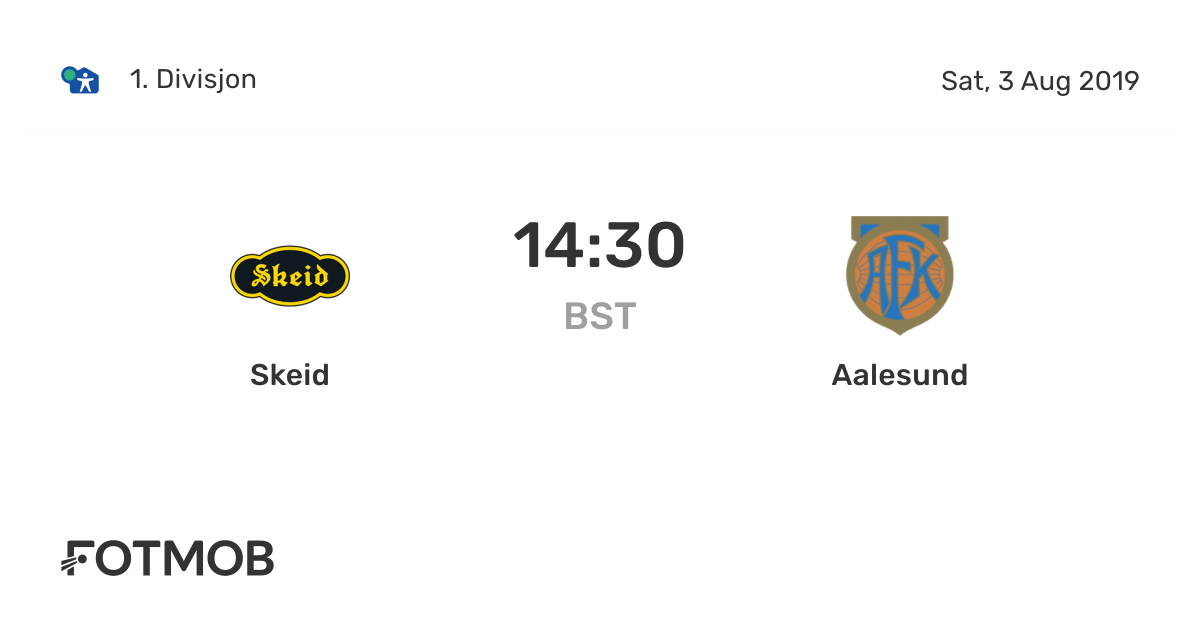 Skeid vs Aalesund - live score, predicted lineups and H2H stats.