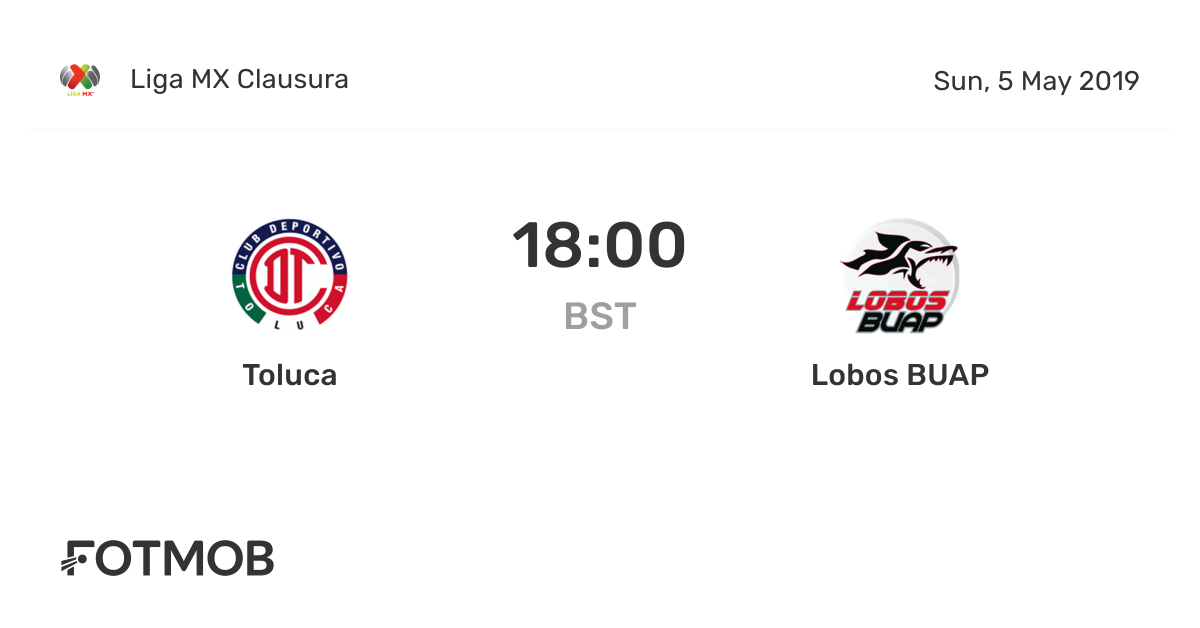 Toluca vs Lobos BUAP - live score, predicted lineups and H2H stats