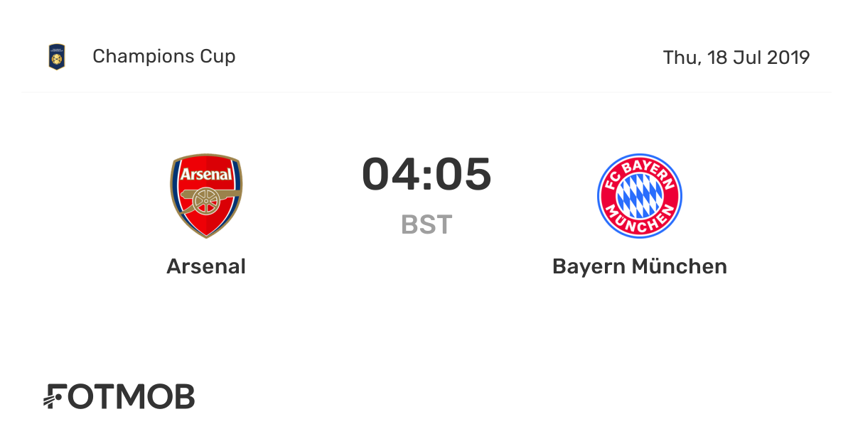 Arsenal vs Bayern München - live score, predicted lineups and H2H stats