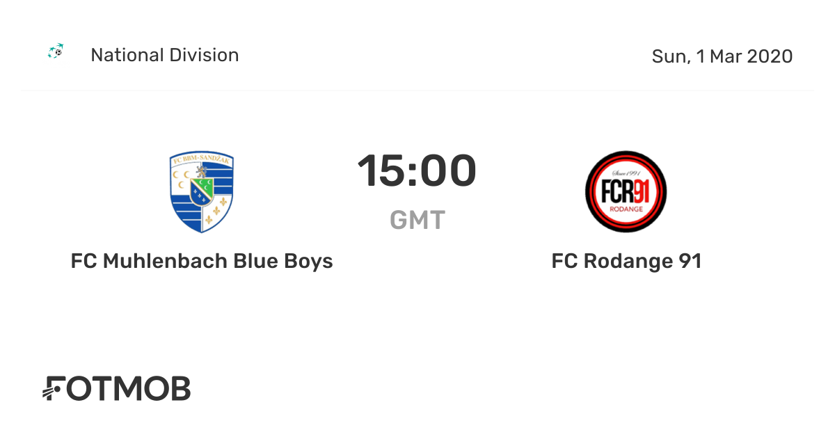 FC Muhlenbach Blue Boys vs FC Rodange 91 - live score, predicted ...