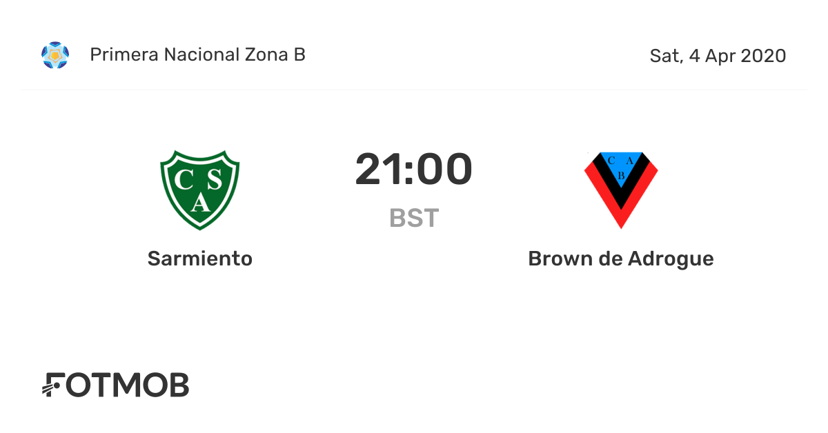 Sarmiento vs Brown de Adrogue - live score, predicted lineups and H2H ...