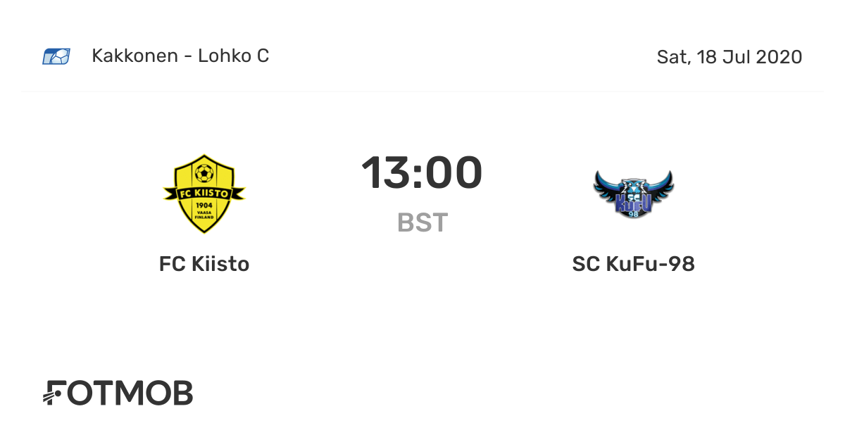 FC Kiisto vs SC KuFu-98 - live score, predicted lineups and H2H stats.