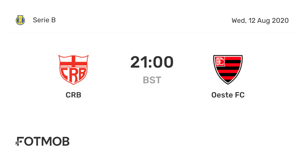 CRB vs Oeste FC - live score, predicted lineups and H2H stats.