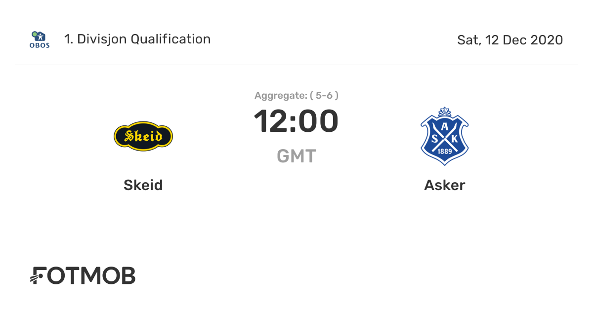 Skeid vs Asker - live score, predicted lineups and H2H stats