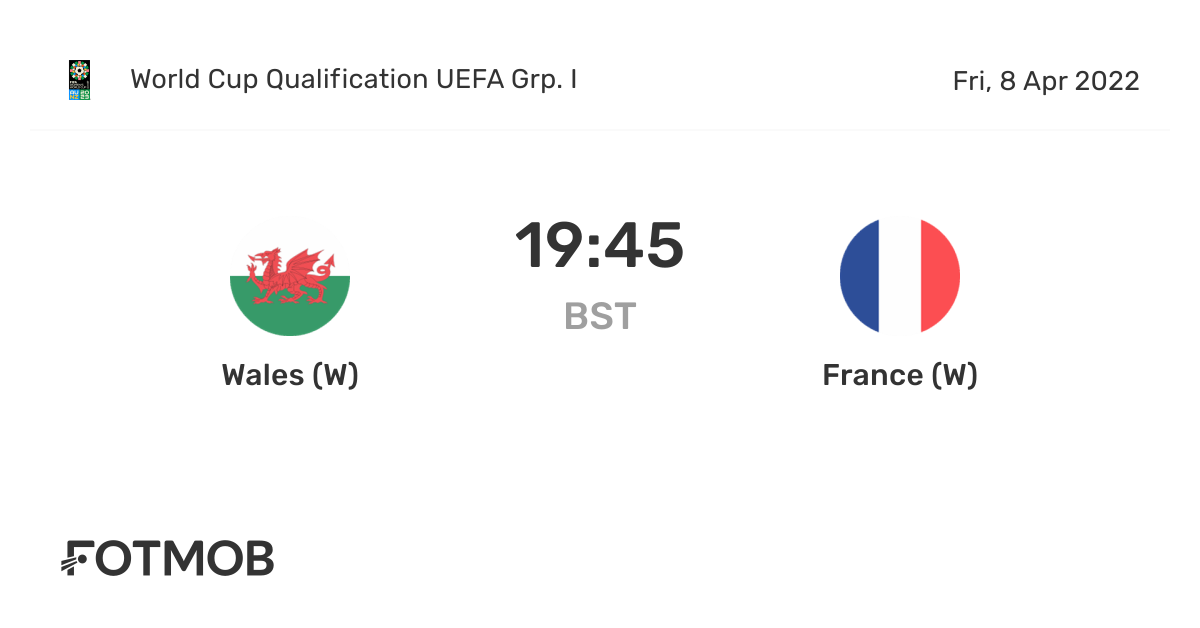 Wales (W) vs France (W) - live score, predicted lineups and H2H stats.