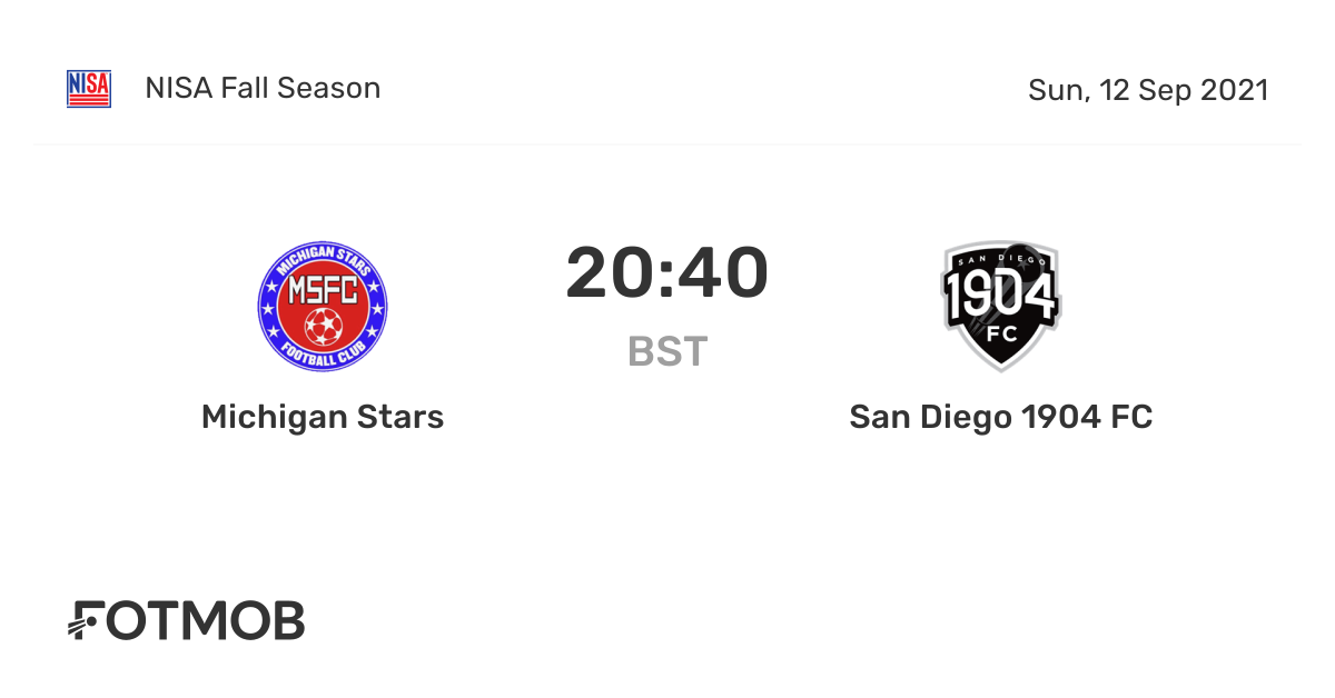 Michigan Stars vs San Diego 1904 FC - live score, predicted lineups and ...