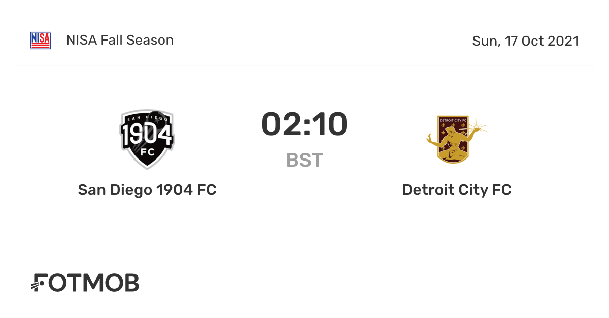 San Diego 1904 FC vs Detroit City FC - live score, predicted lineups ...