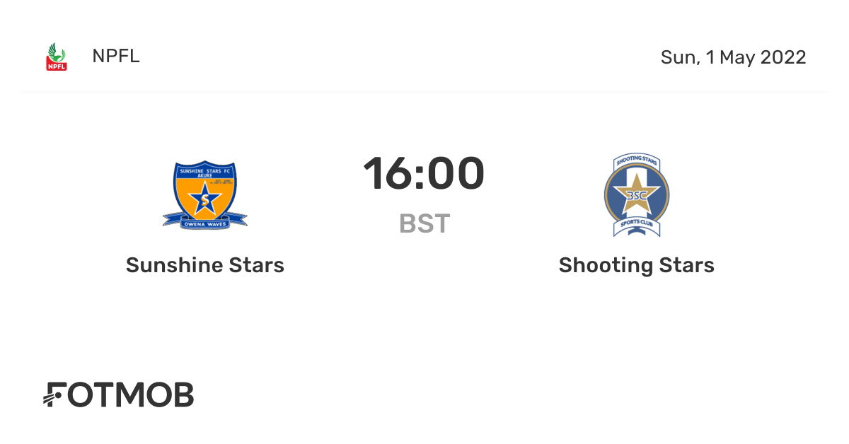 Sunshine Stars vs Shooting Stars - live score, predicted lineups and ...