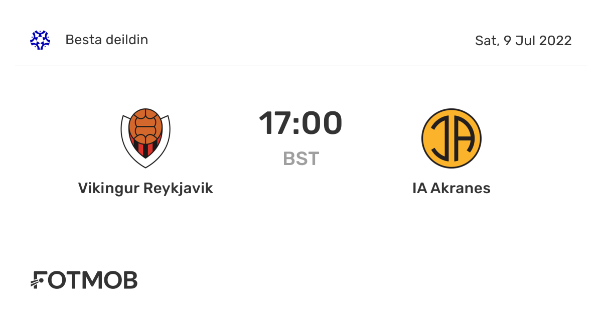 Vikingur Reykjavik vs IA Akranes - live score, predicted lineups and ...