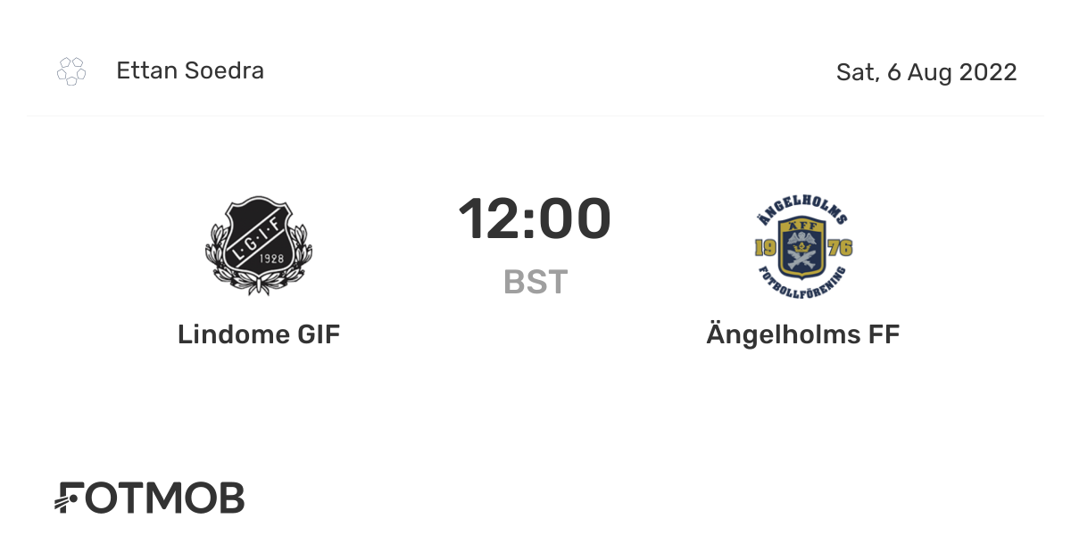 Lindome GIF vs Ängelholms FF - live score, predicted lineups and H2H stats.
