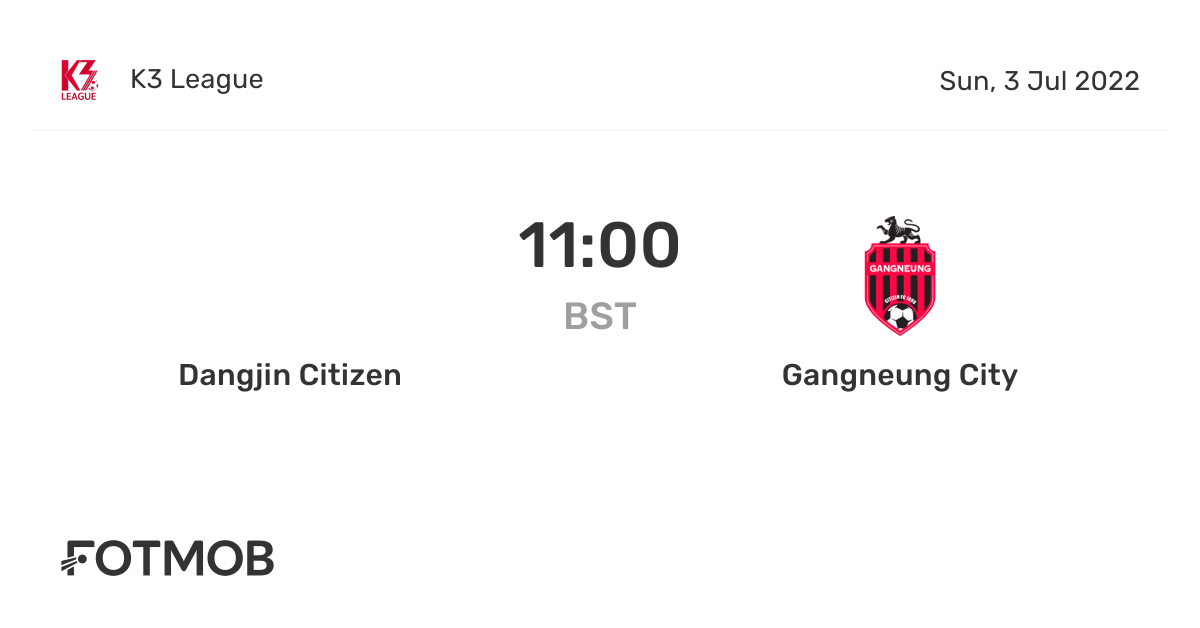 Dangjin Citizen vs Gangneung City - live score, predicted lineups and H2H stats.