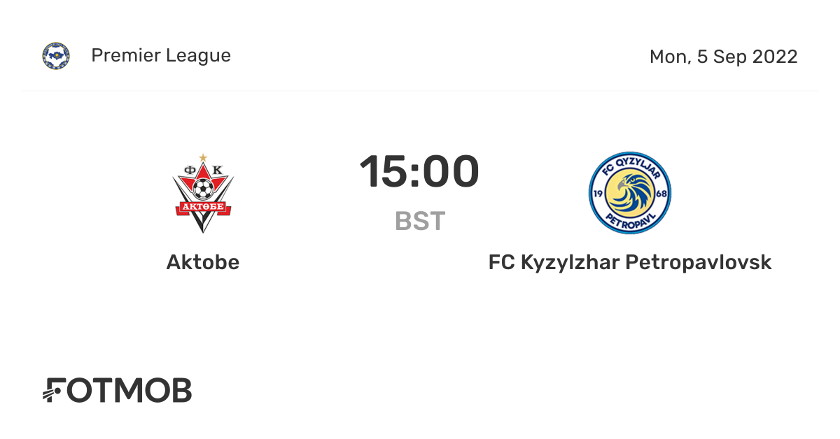 Aktobe vs FC Kyzylzhar Petropavlovsk - live score, predicted lineups ...