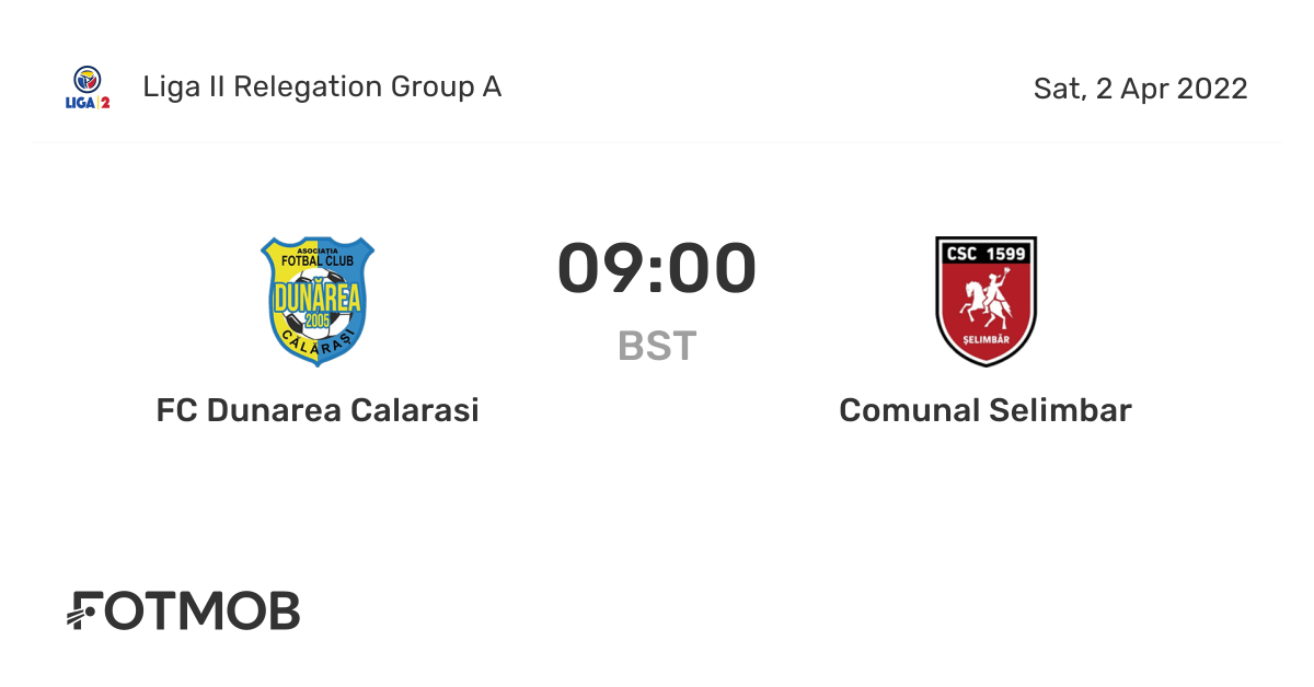 FC Dunarea Calarasi vs Comunal Selimbar, Liga II Relegation Group A on ...