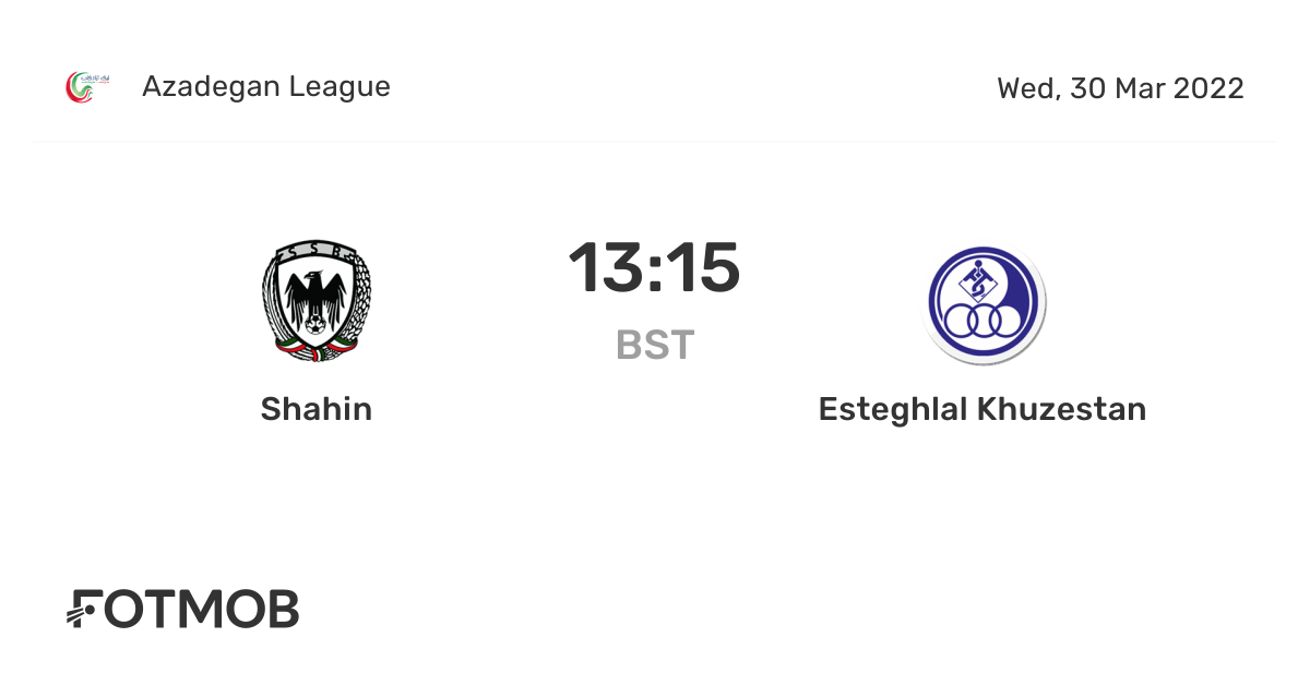 Shahin vs Esteghlal Khuzestan - live score, predicted lineups and H2H ...