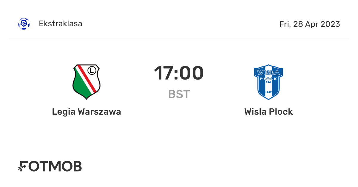 Legia Warszawa vs Wisla Plock - live score, predicted lineups and H2H ...
