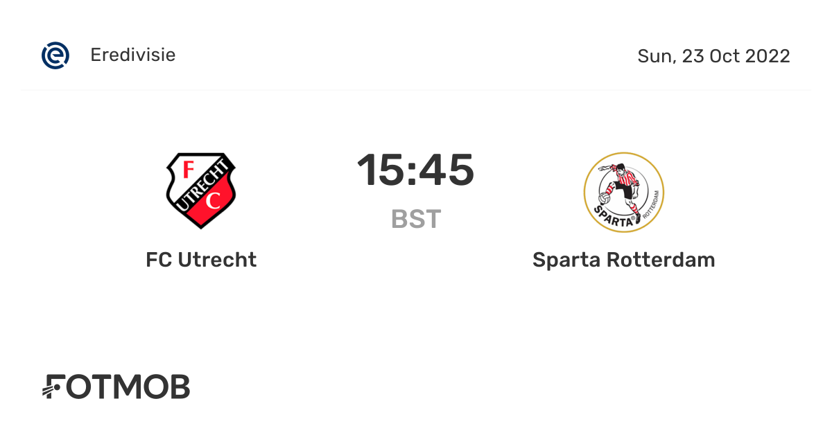 Fc Utrecht Vs Sparta Rotterdam Live Score Predicted Lineups And H2h Stats