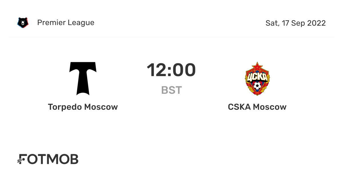 Torpedo Moscow vs CSKA Moscow - live score, predicted lineups and H2H ...