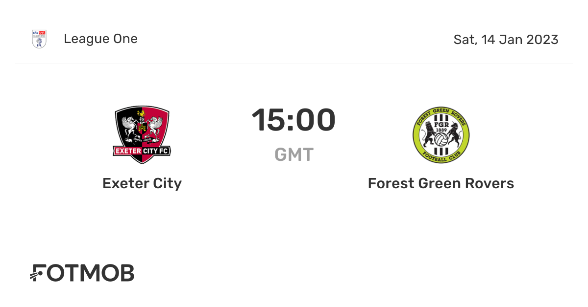Exeter vs Forest Green - live score, predicted lineups and H2H stats