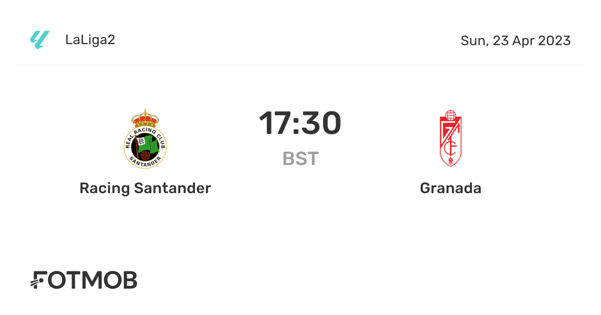 Racing Santander vs Granada - live score, predicted lineups and H2H stats.