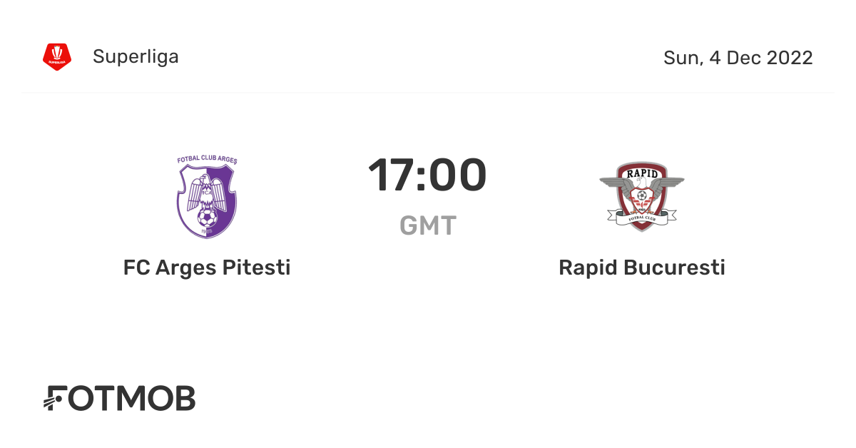 FC Arges Pitesti vs Rapid Bucuresti - live score, predicted lineups and ...