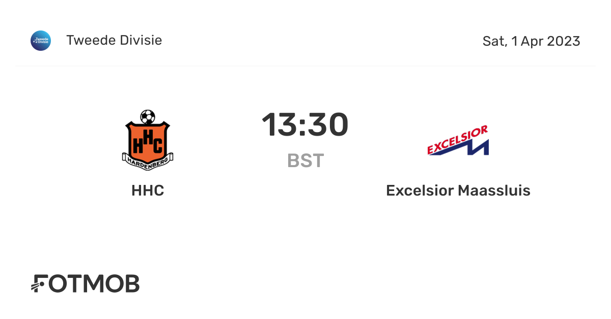 HHC vs Excelsior Maassluis - live score, predicted lineups and H2H stats.