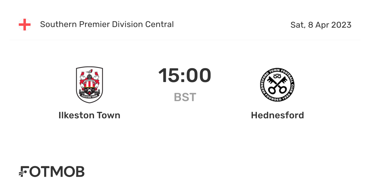 Ilkeston Town vs Hednesford - live score, predicted lineups and H2H stats.