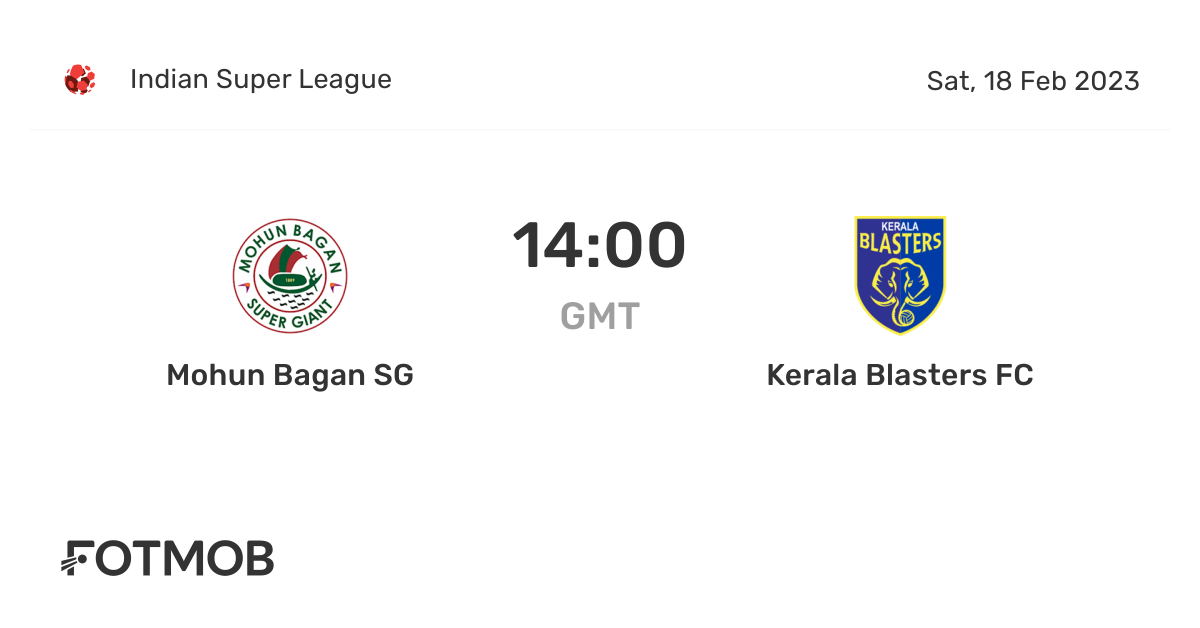 Mohun Bagan SG vs Kerala Blasters FC - live score, predicted lineups and H2H stats.