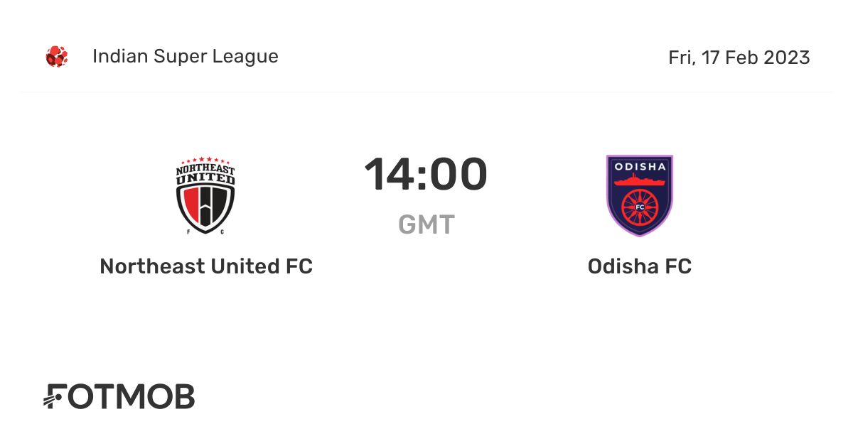 Northeast United FC vs Odisha FC - live score, predicted lineups and H2H stats.