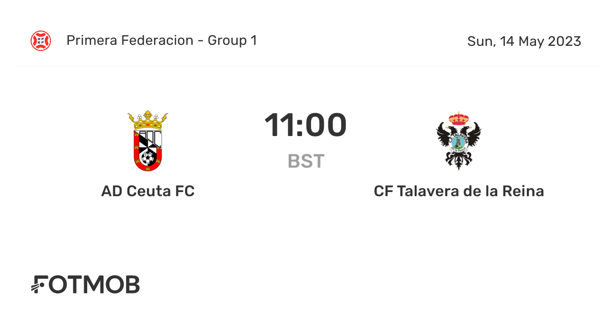 AD Ceuta FC vs CF Talavera de la Reina - ライブスコア、予想されるラインナップ、対戦成績